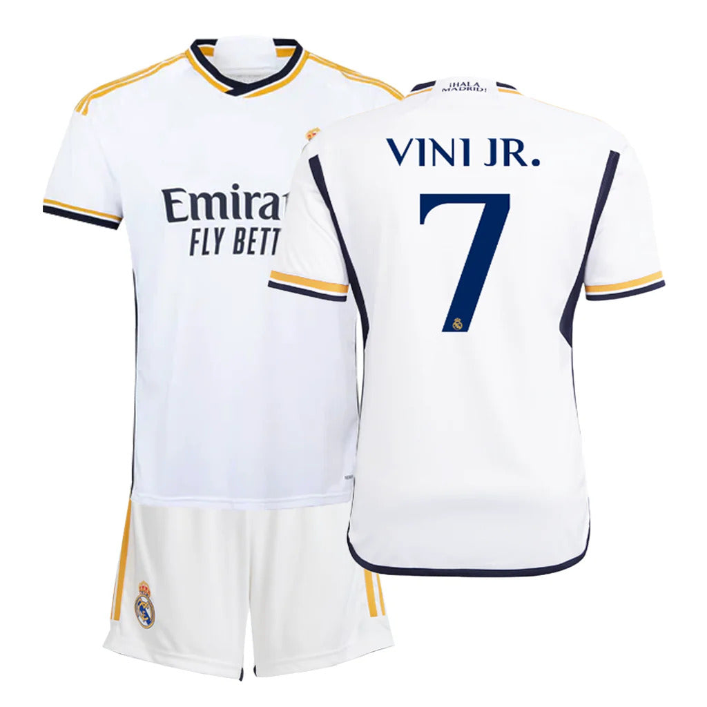 Fotbollströja barn med shorts, Vinicius Jr, Real Madrid 2024/2025 (Hem ...
